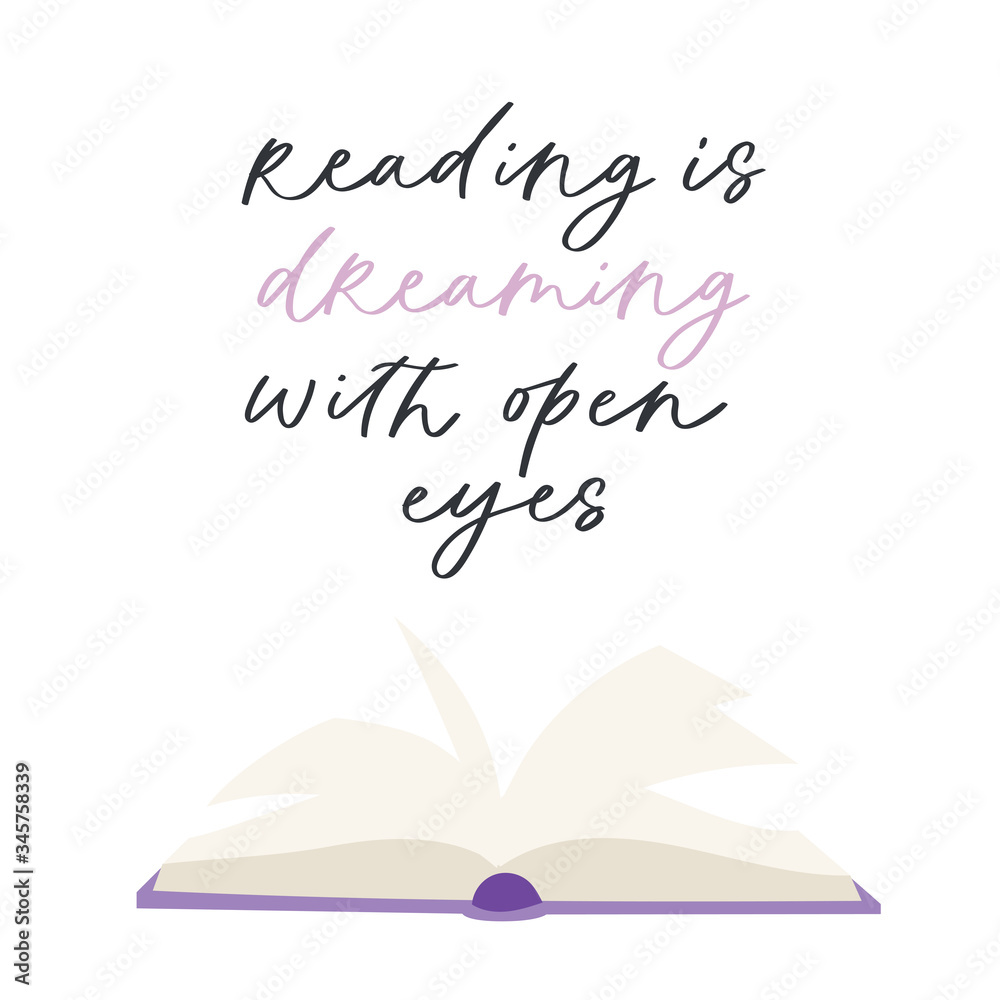 Cartoon hand drawn vector Illustration of books with calligraphy text ...