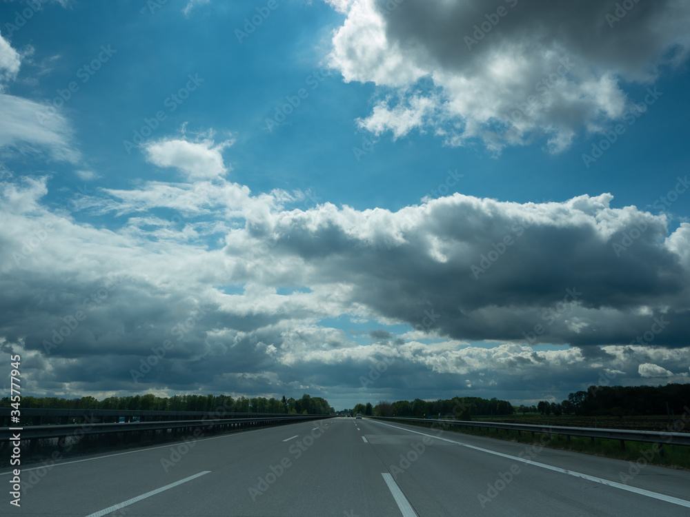 Picture of the nearly empty Autobahn in northern Germany, pictured ...