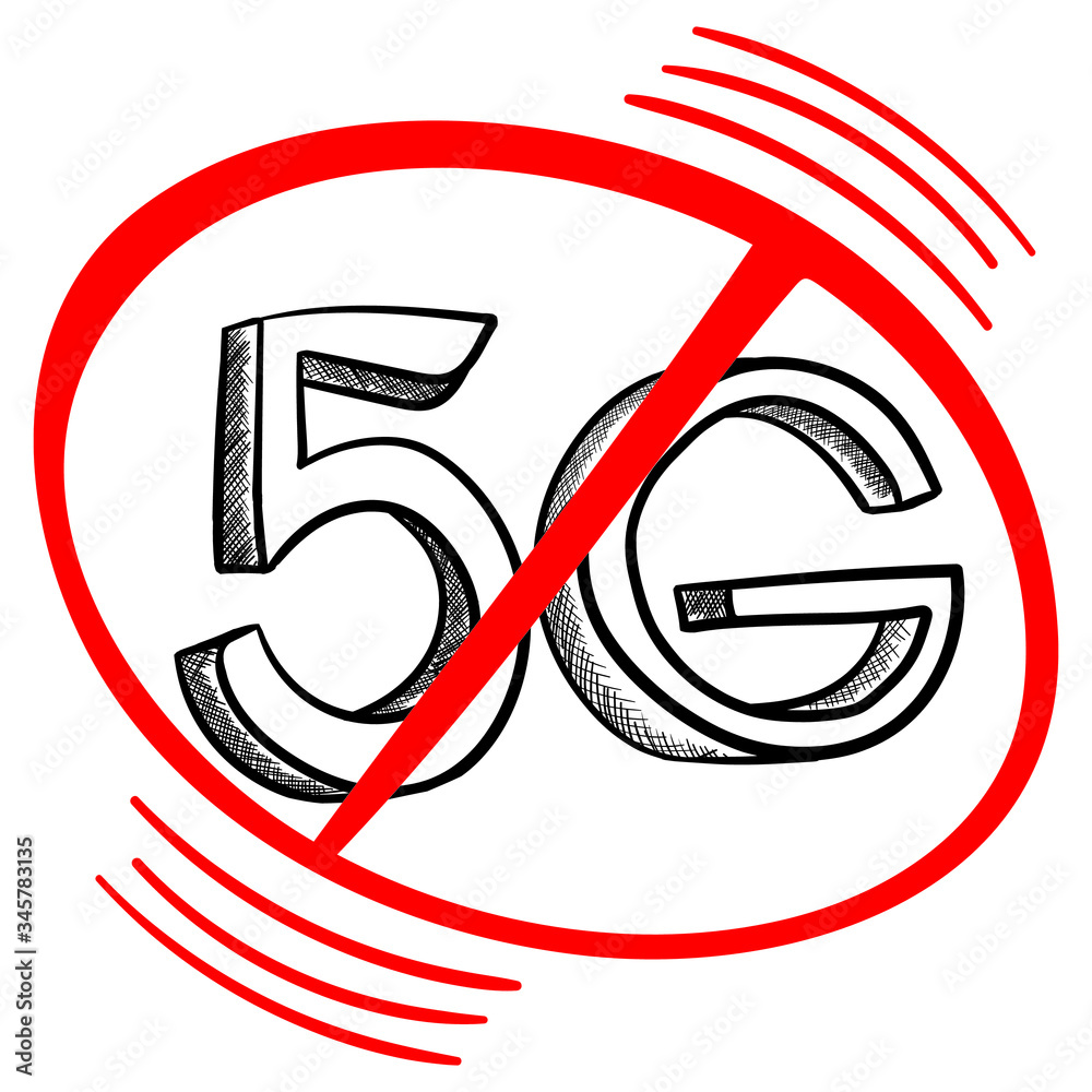 Stop 5G sign. Vector illustration of high-speed wireless internet ...