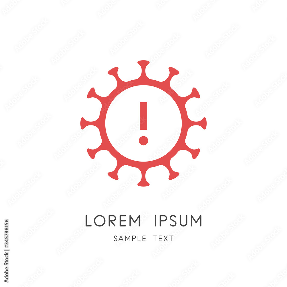 Coronavirus warning symbol - covid-19 or sars virus and exclamation ...