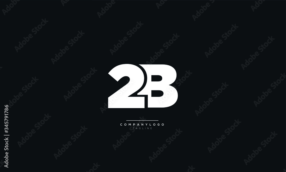 2b Letter Logo Alphabet Design Icon Vector Symbol Stock Vector | Adobe ...