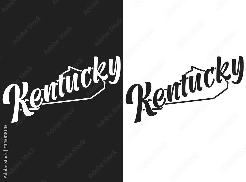 Vector logo of state Kentucky. Illustration of the USA states emblema ...