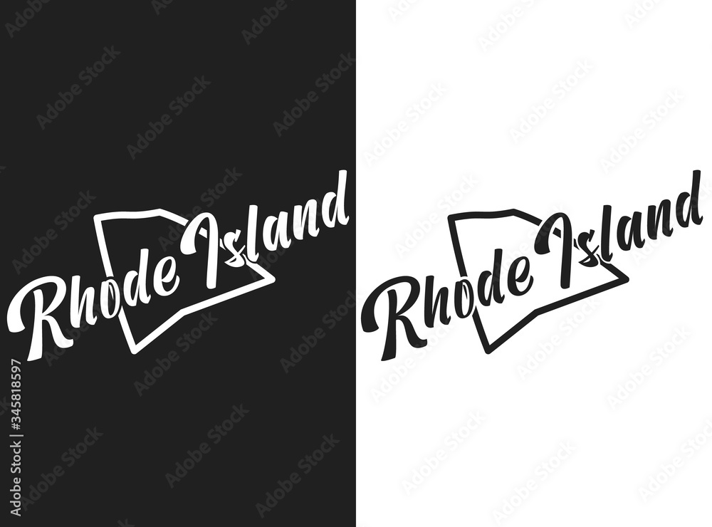 Vector illustration of Rhode Island. Monochrome logo of the USA state ...