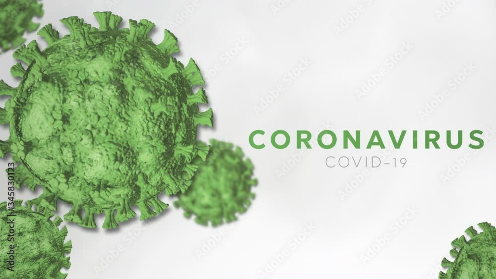 Green 3D Animation of the Coronavirus (COVID-19) on white background ...