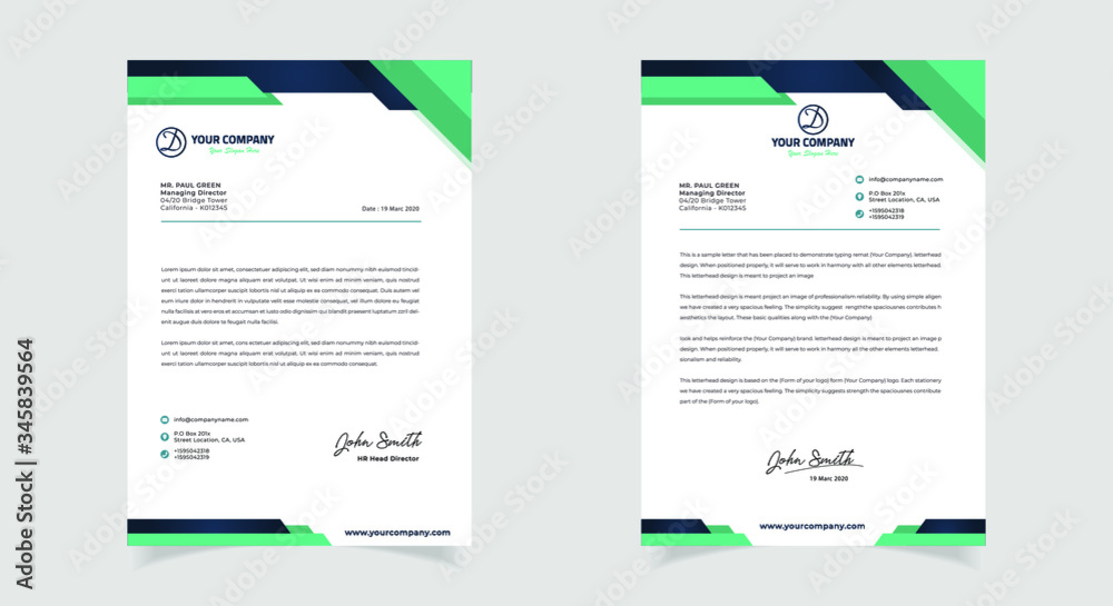 Abstract Letterhead Design Modern Business Letterhead Design Template ...