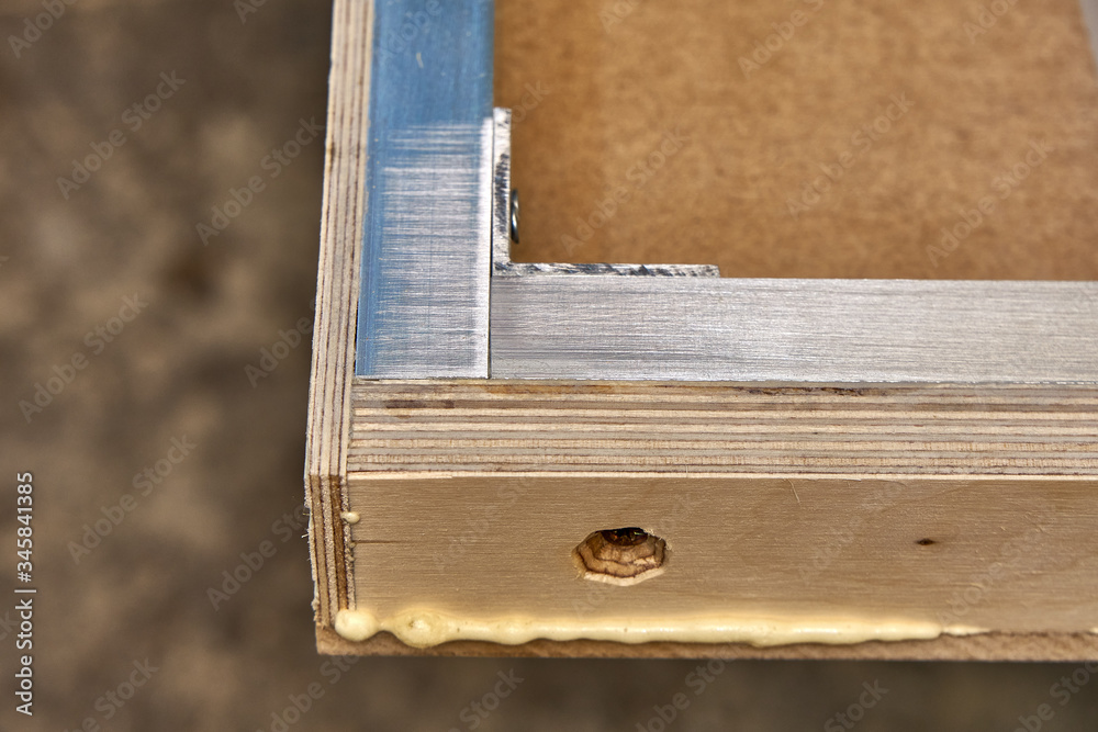 Joinery. Design of the countertop dining table. Countertop aluminum ...