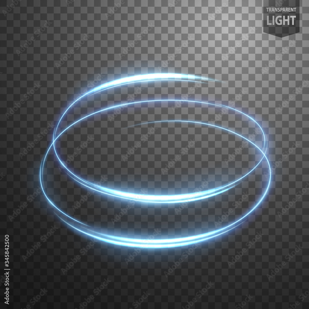 Glowing Spiral on transparent background, Abstract light speed motion ...