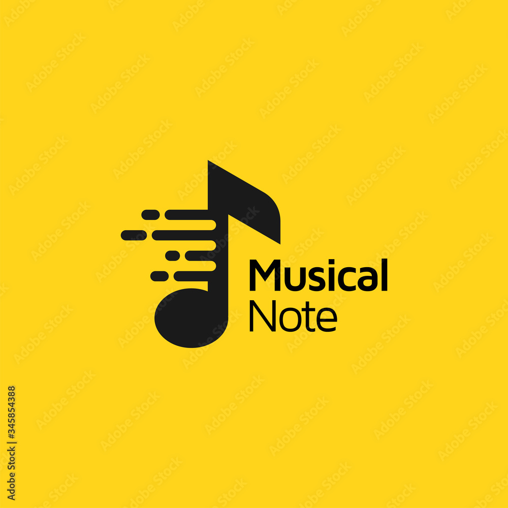 Musical note logo design vector template Stock Vector | Adobe Stock