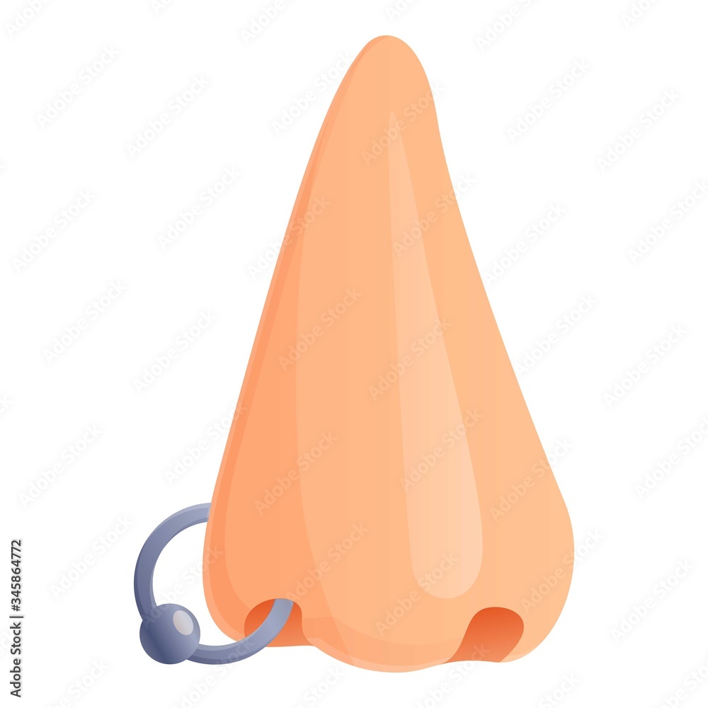 Nose belly piercing icon. Cartoon of nose belly piercing vector icon ...