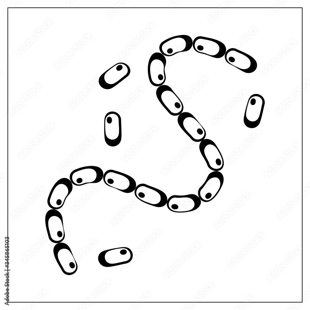 Vector illustration with outlines of bacteria, virus, cells, germs or ...