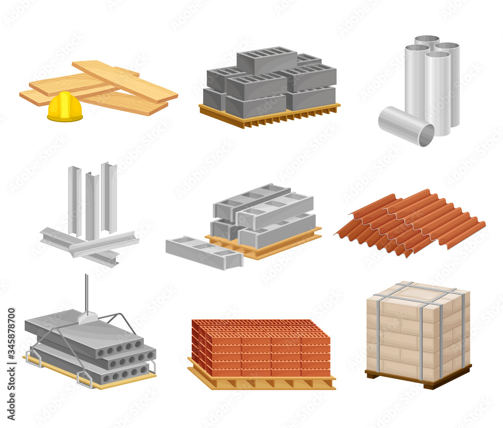 Building Construction Materials Vector