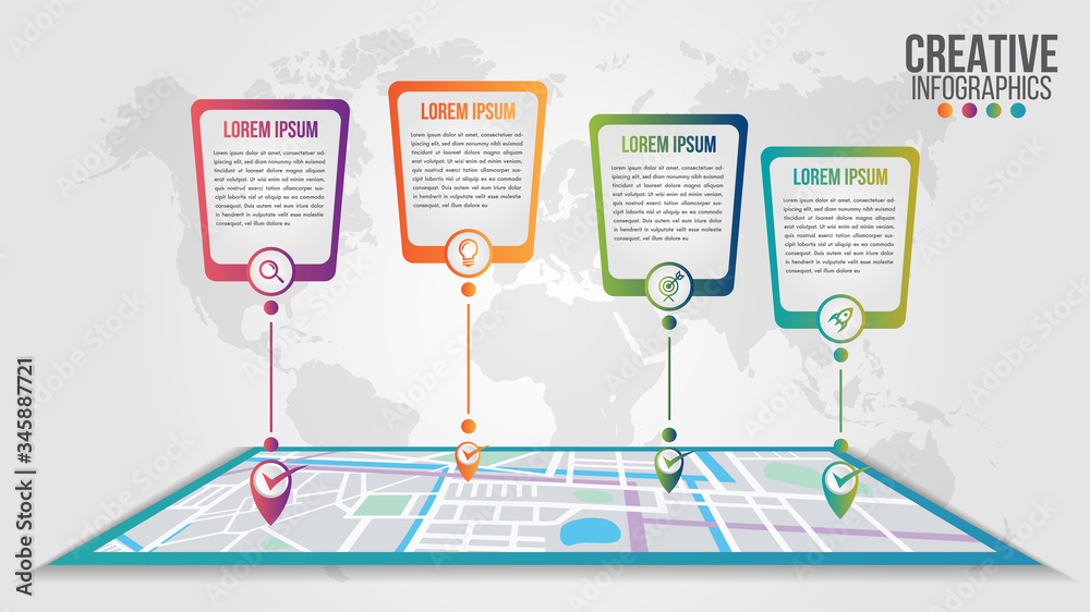 Infographic modern timeline design vector template for business with 4 ...