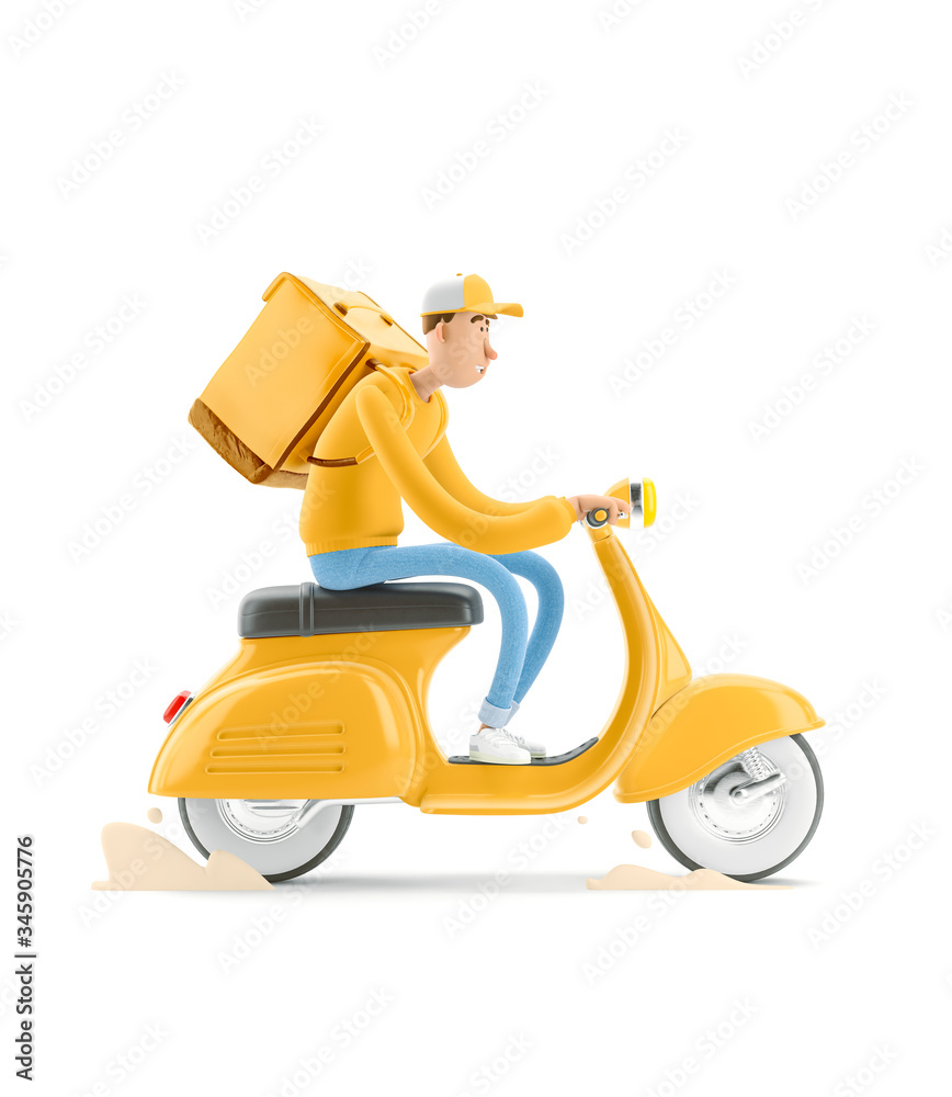 Express delivery concept. 3d illustration. Cartoon character. The ...