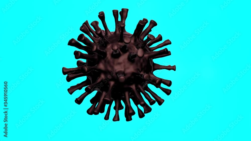 Black Covid-19 / Coronavirus animated illustration. Blue Screen 4K ...