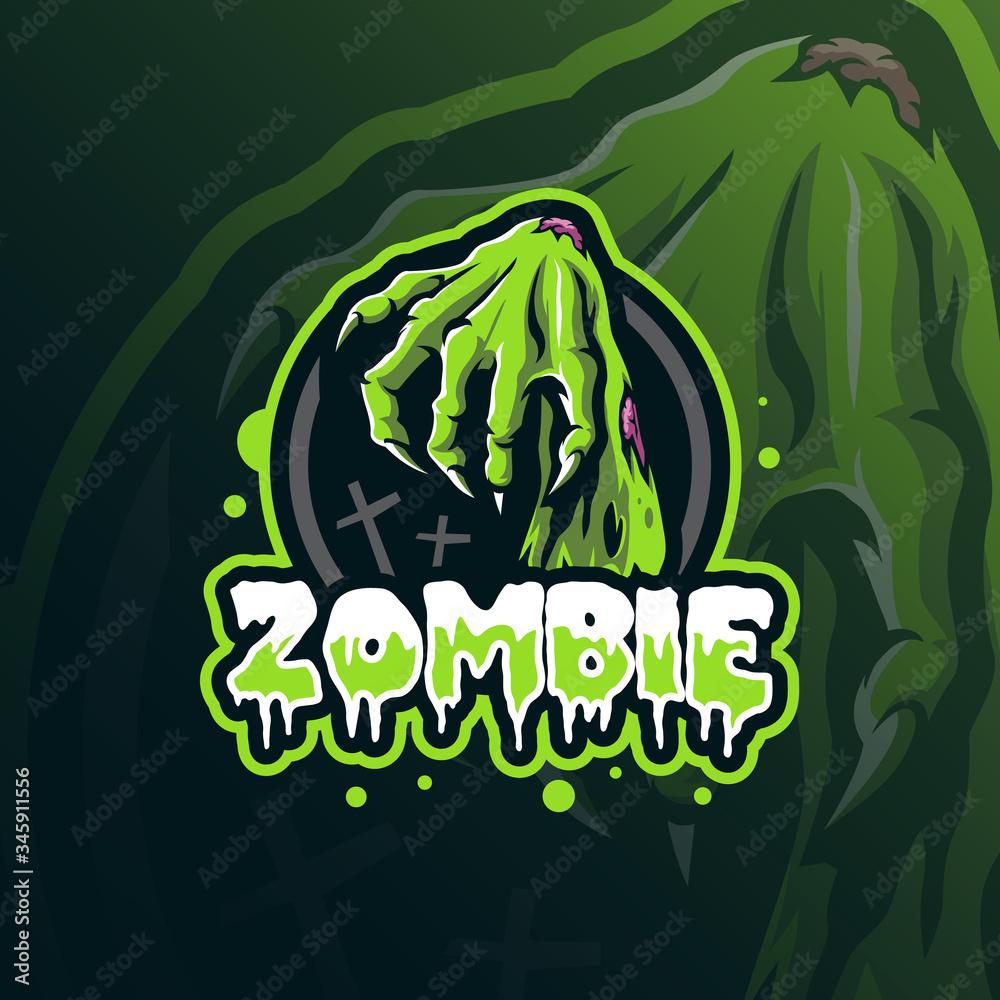 zombie mascot logo design vector with modern illustration concept style ...
