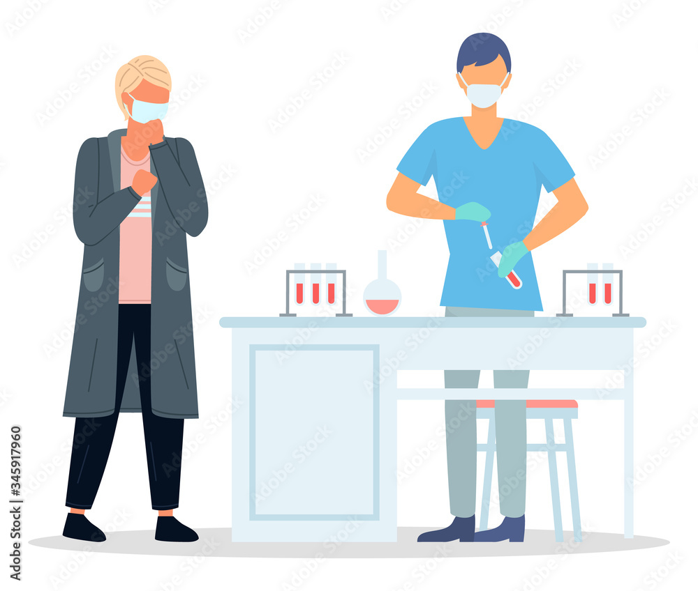Unhealthy patient taket virus test in medical laboratory. Laboratory ...