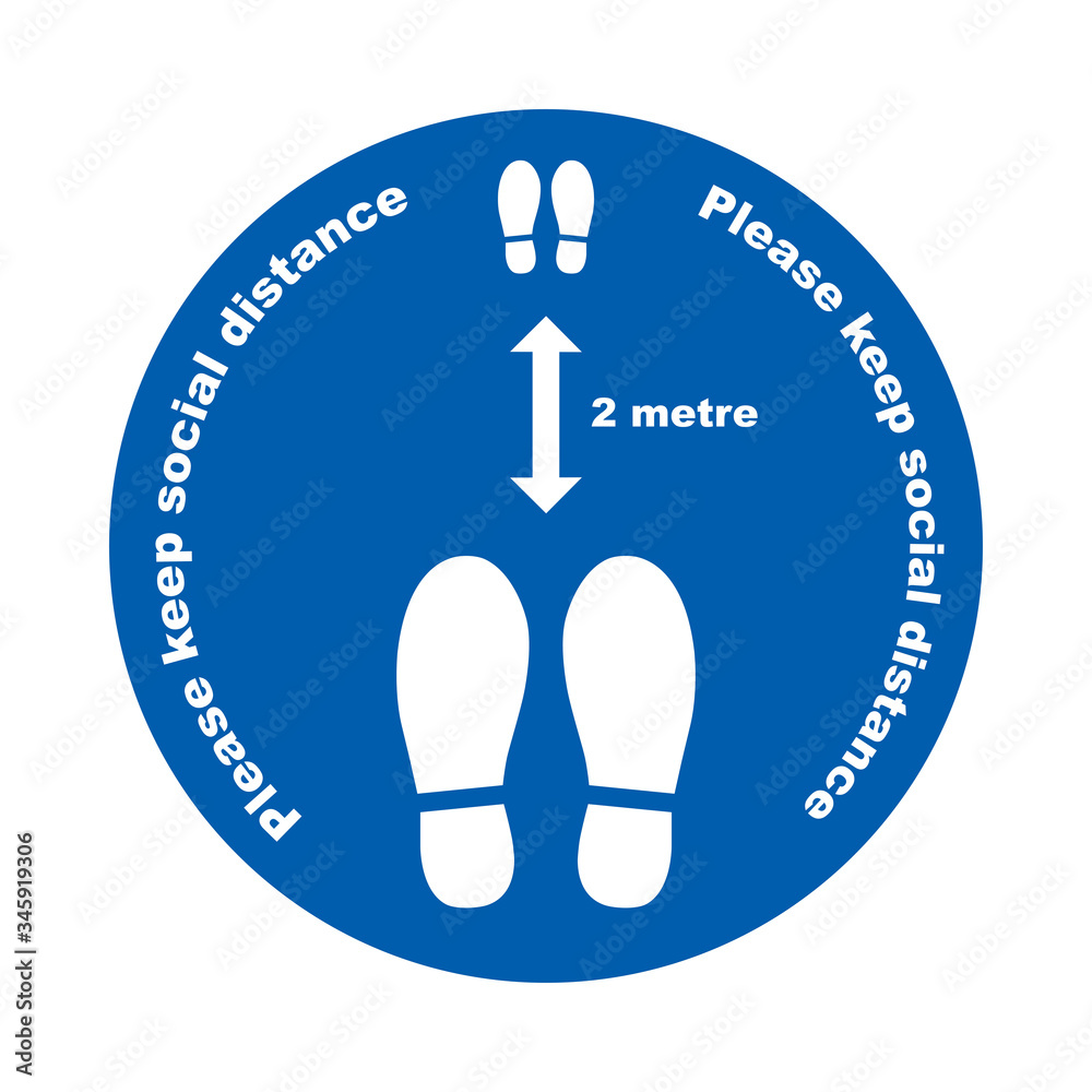 Please keep social distance, sign or symbol. Vector design isolated on ...