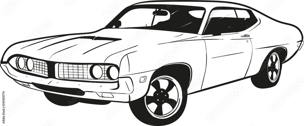 American Muscle Cars Drawings
