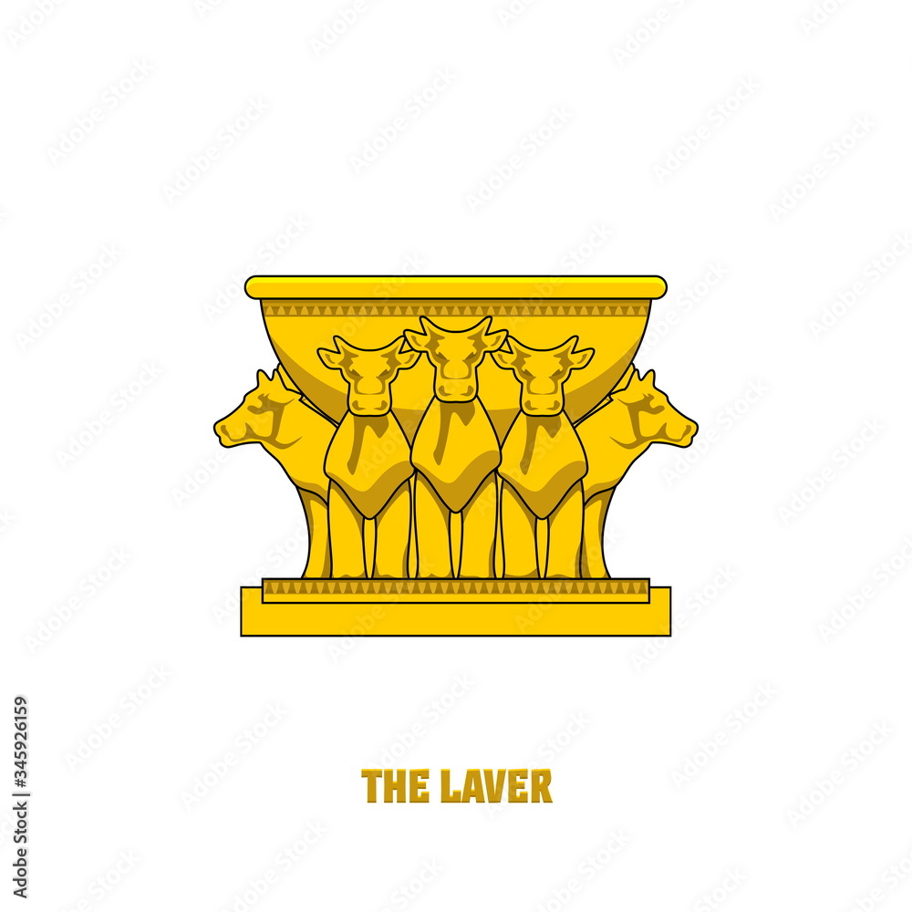 The laver, set in the tabernacle and temple of Solomon. A ritual object ...