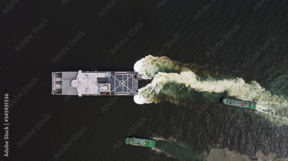 Aerial view landing craft, Aerial view landing ship navy military ship ...