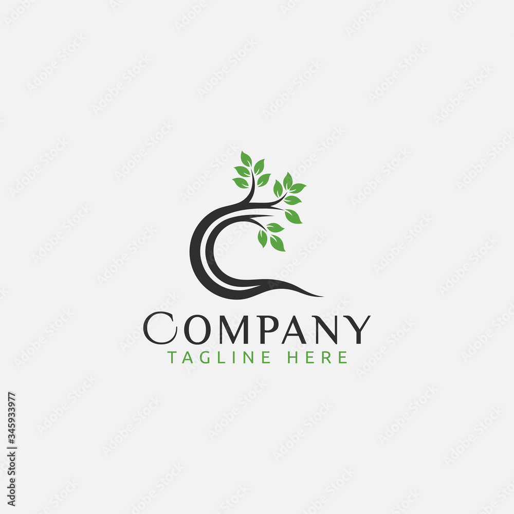 simple tree logo vector graphic with an icon that formed from ...