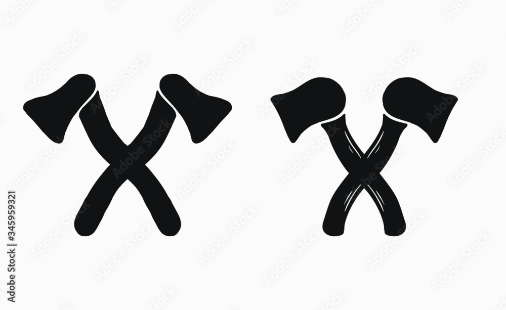 cross axes vector illustration icon. camping equipment tools,lumberjack ...