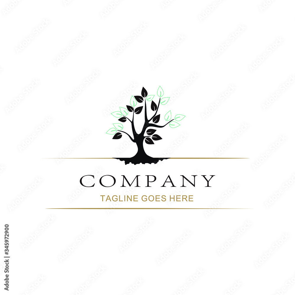 Tree of Life, root seal emblem stamp logo design inspiration Stock ...