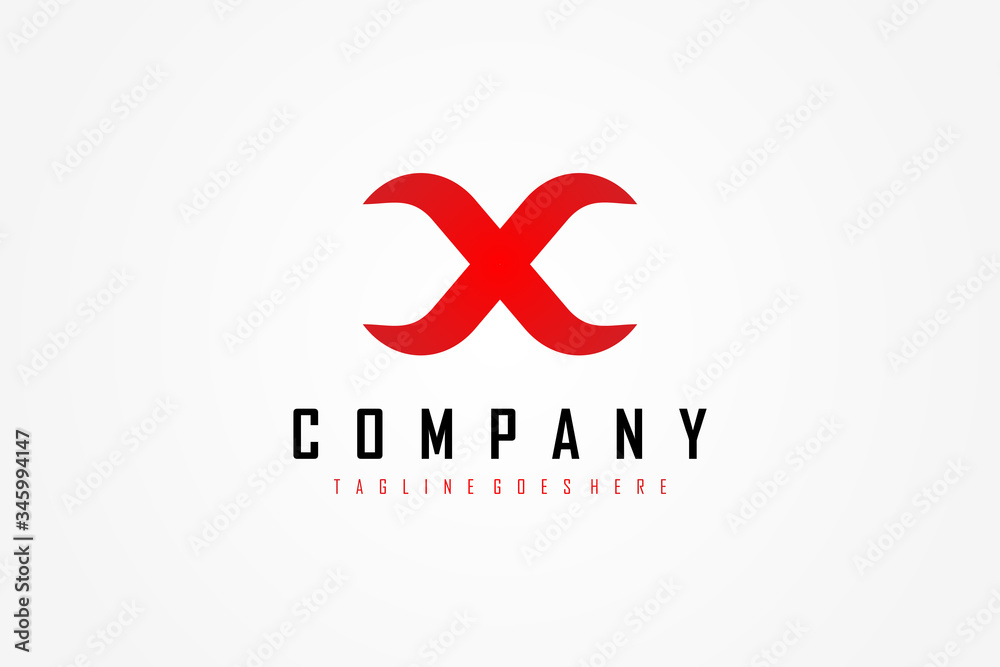 Red Geometric Line Initial Letter X Logo. Usable for Business and ...