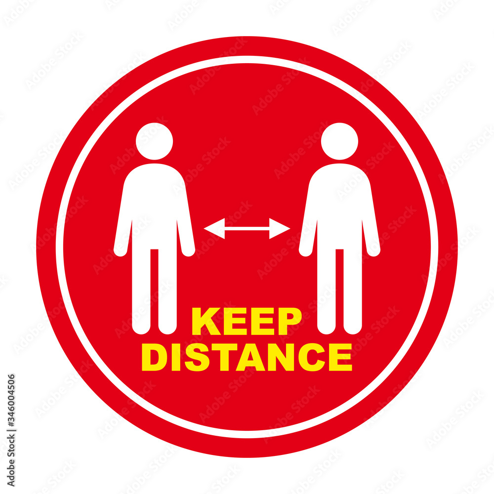 Warning round red sign keep distance. Keep distance sign. vector de ...
