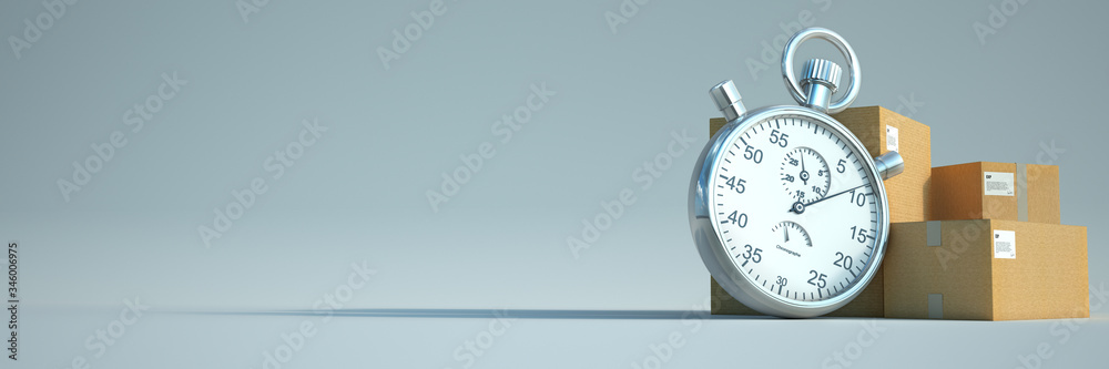 Timer and packages Stock Illustration | Adobe Stock