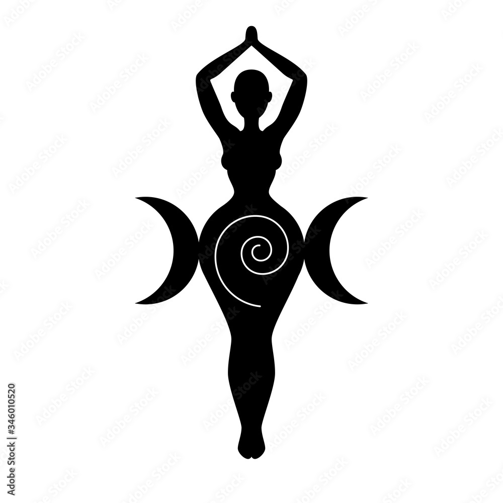 Sprial (triple) Goddess, beautiful woman figure respresenting moon ...