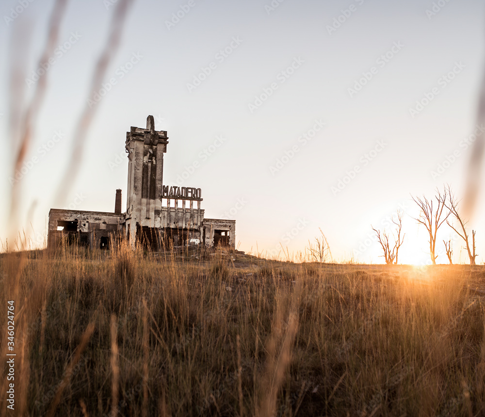 Old abandoned slaughterhouse in Epecuen ghost town. Designed by ...