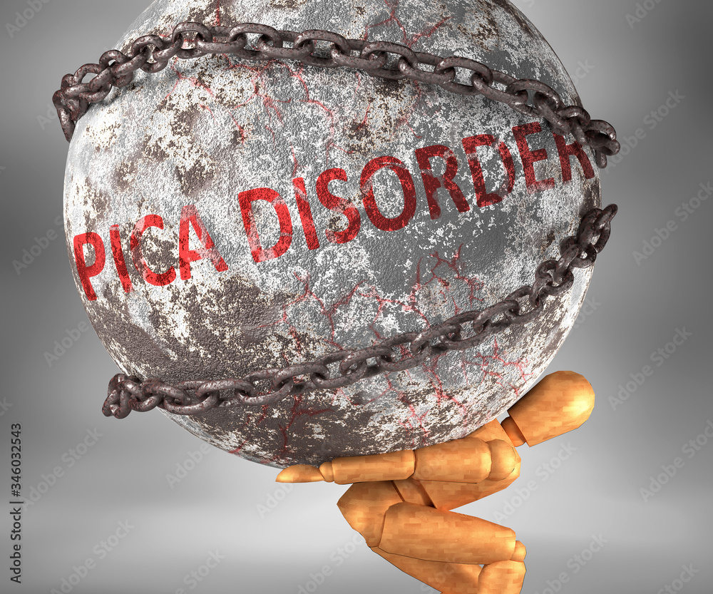Pica disorder and hardship in life - pictured by word Pica disorder as ...