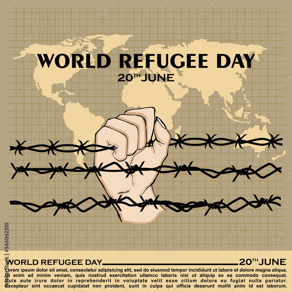 World refugee day campaign poster. Refugee awareness poster template ...