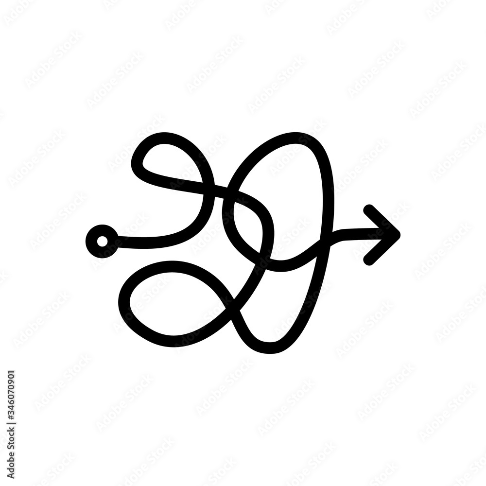 arrow confusion icon vector. arrow confusion sign. isolated contour ...