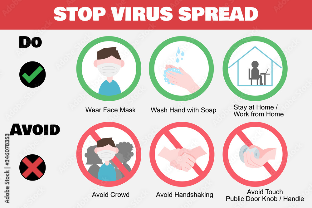 Infographic and instruction do and avoid awareness socialisation ...