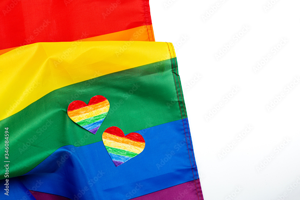 Mockup made with the LGBT pride flag with the heart coloured in LGBTQ ...