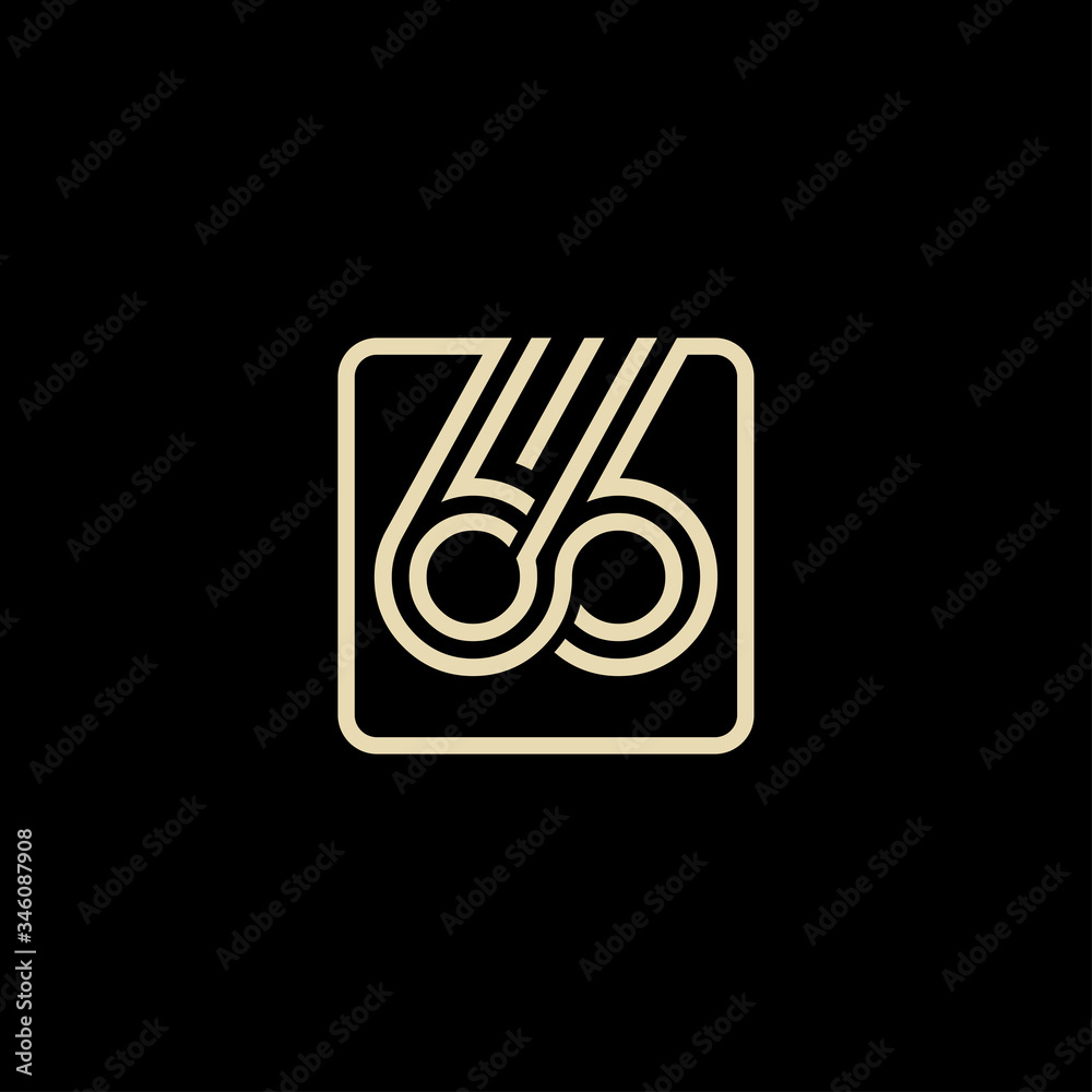 Number 66, logo icon design template vector. Stock Vector | Adobe Stock