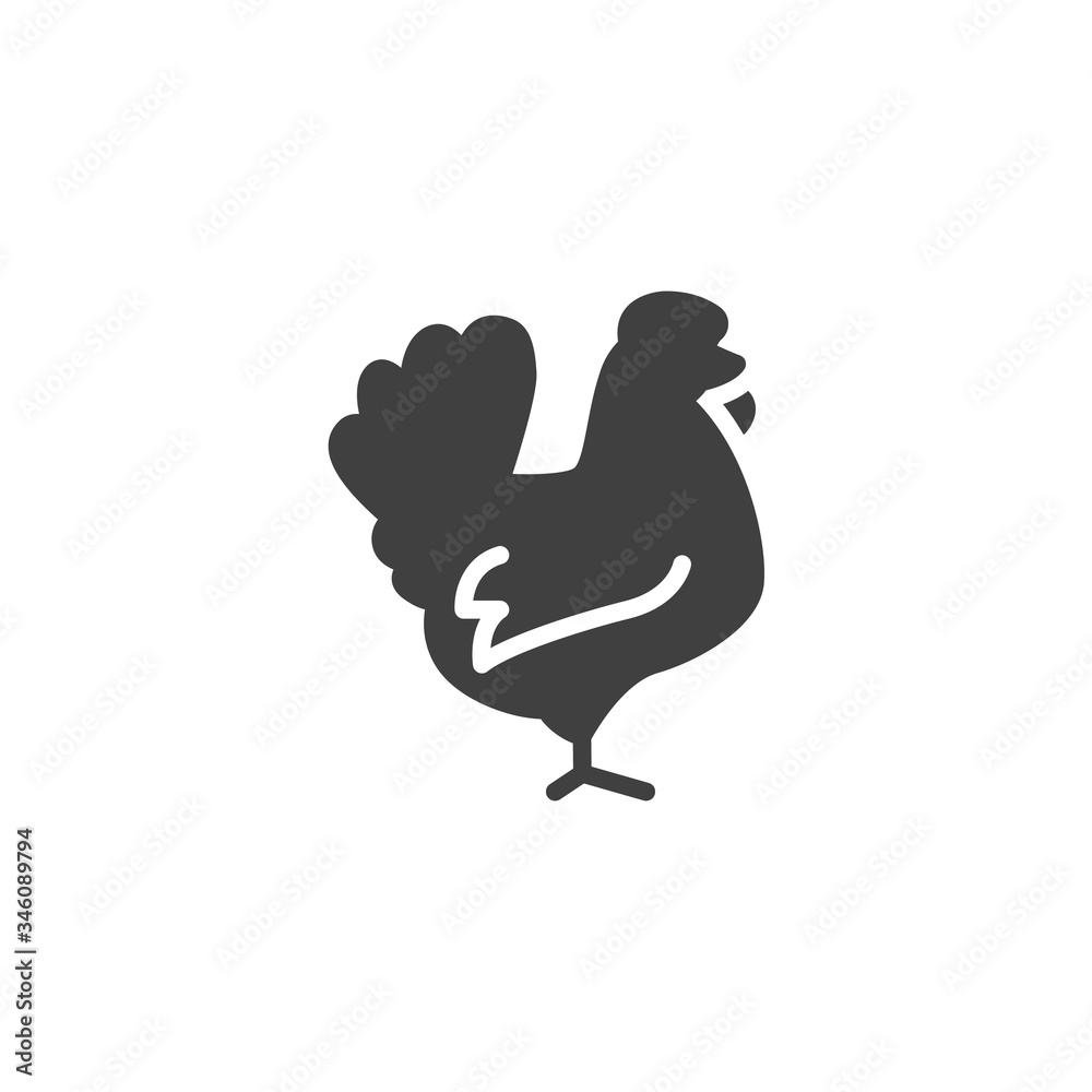 Chicken farm animal line icon. linear style sign for mobile concept and ...