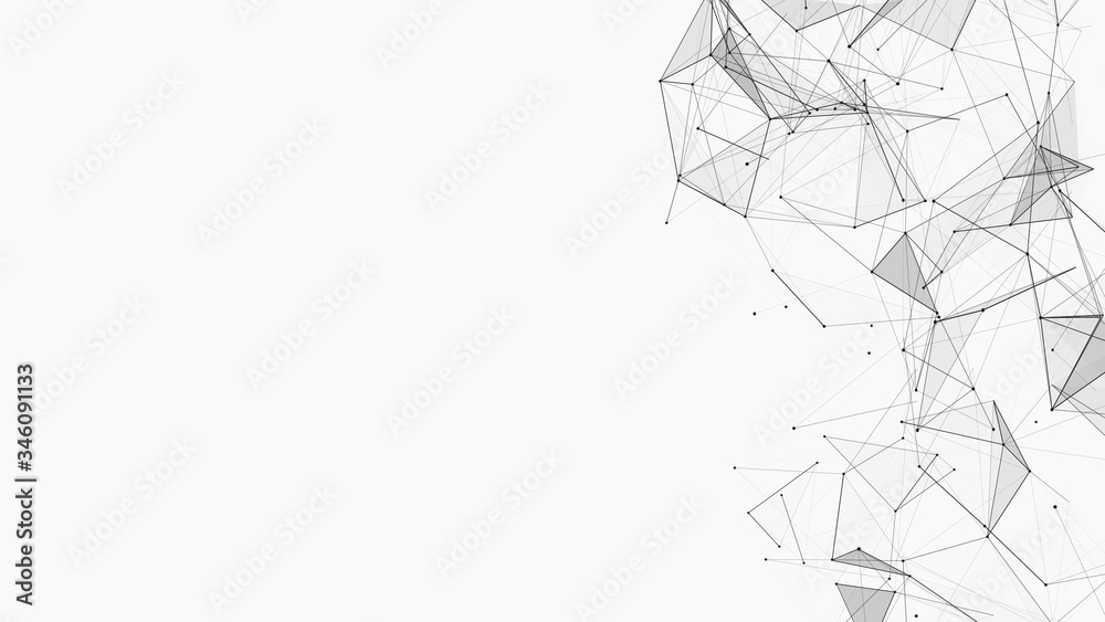 Vector Connecting Lines And Dots On White Background Network