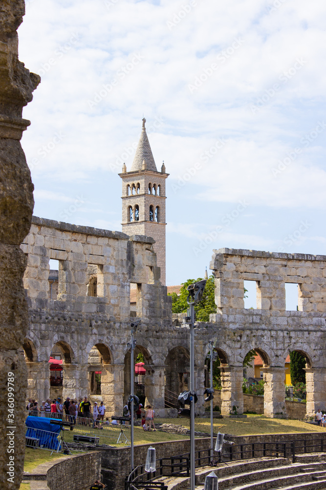 Vertical picture of the interior of Pula Arena, the only remaining ...