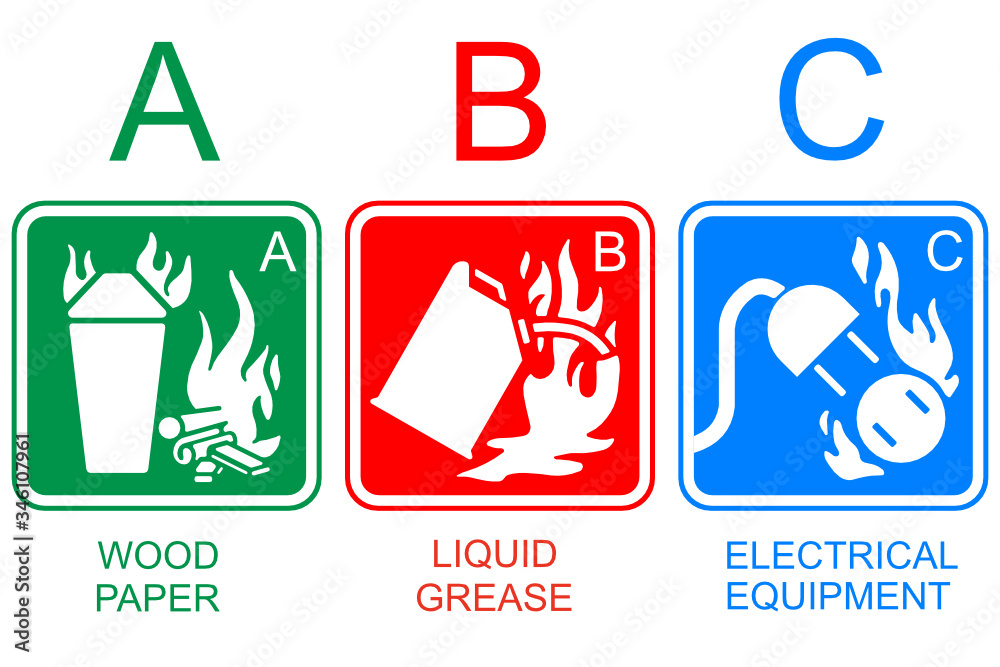 Fire extinguisher label vector set isolated on white background ...