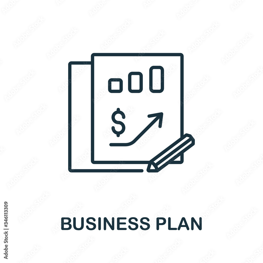 Business Plan icon from production management collection. Simple line ...