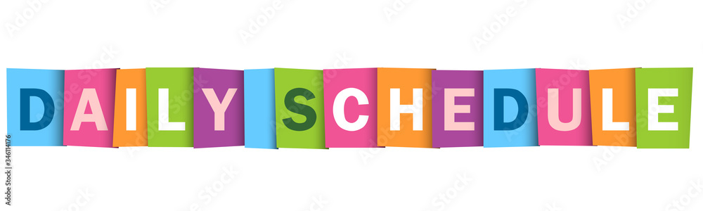 DAILY SCHEDULE colorful vector typography banner Stock Vector | Adobe Stock