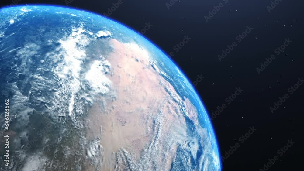 Rotating planet Earth with a real tilt axis and direction of rotation ...