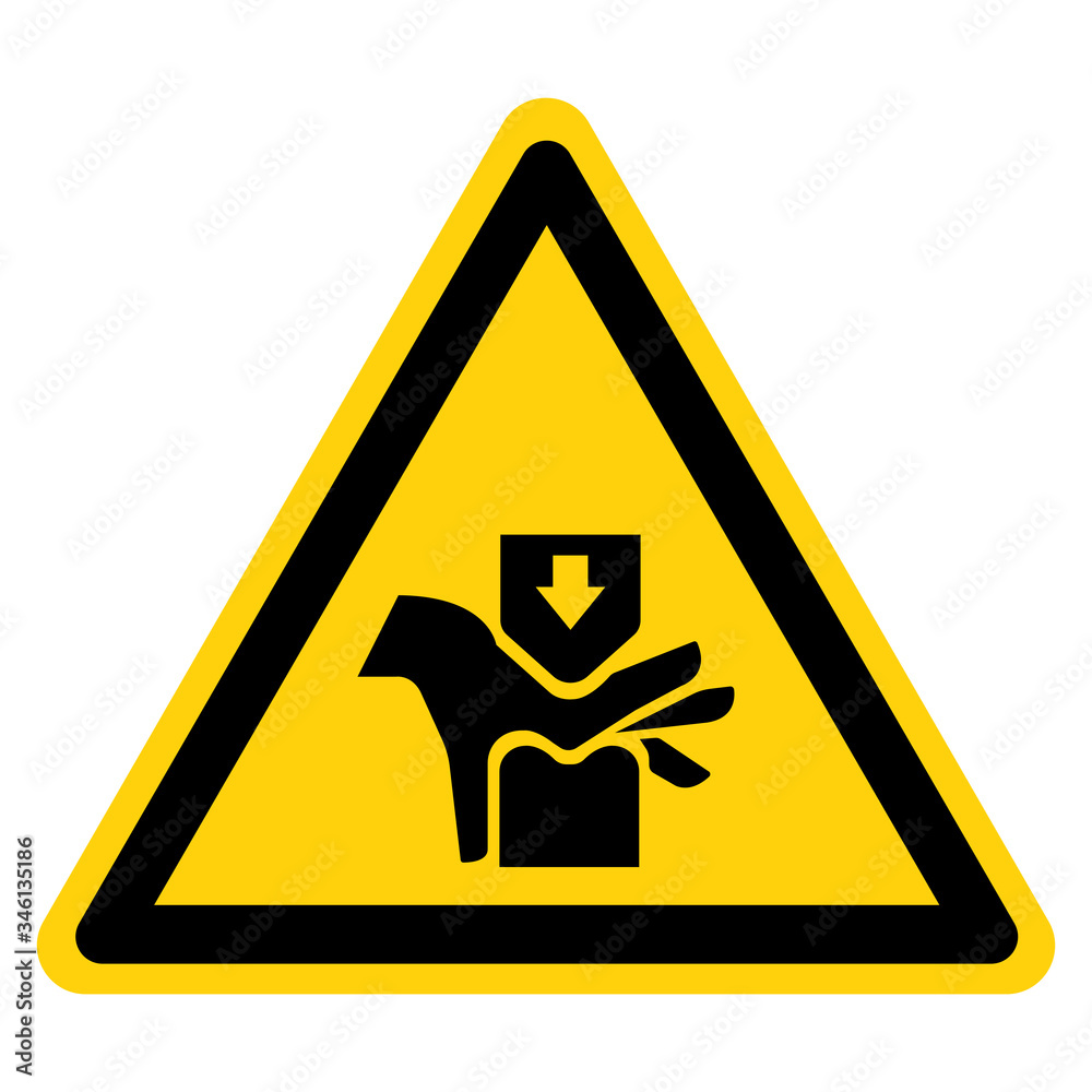Warning Hand Crush Hazard Symbol Sign ,Vector Illustration, Isolate On ...
