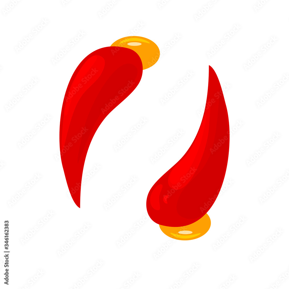 vector neapolitan cornetti red lucky horns on the golden base Stock ...