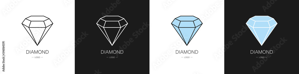 Set of diamonds logos. Collection. Modern style. Vector illustration ...