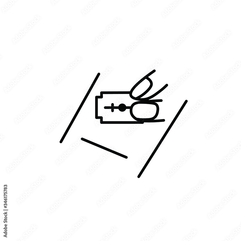 self-harm. Blade cut hands. black vector graphics Stock Vector | Adobe ...