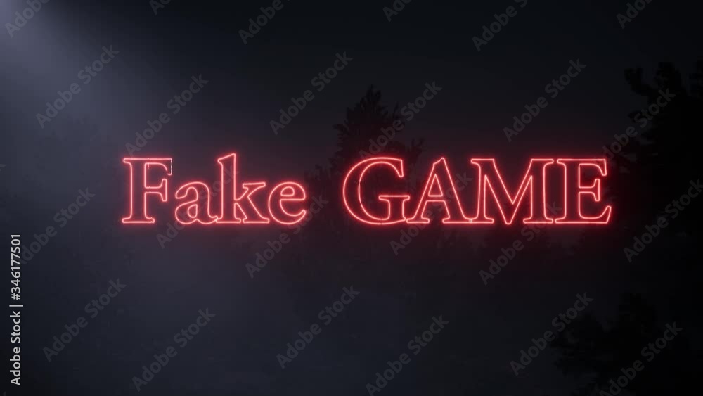 Vintage royal poster neon sign fake game on forest background. 4k Stock ...